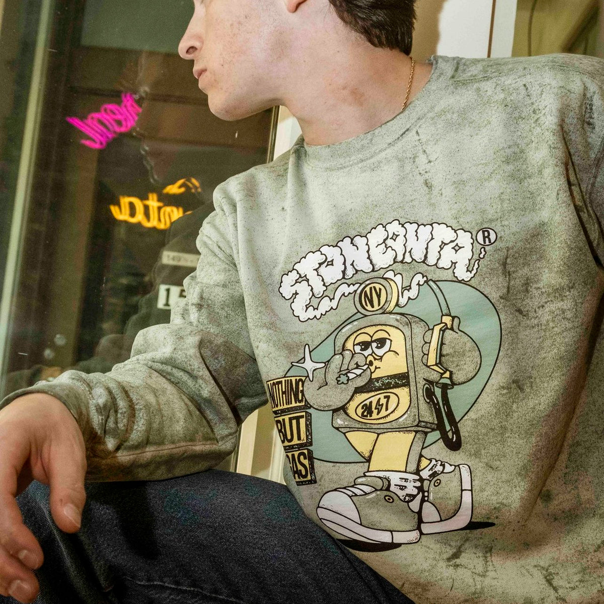 Heavyweight Nothing But Gas Crewneck Tie Dye – Stoneonta Clothing