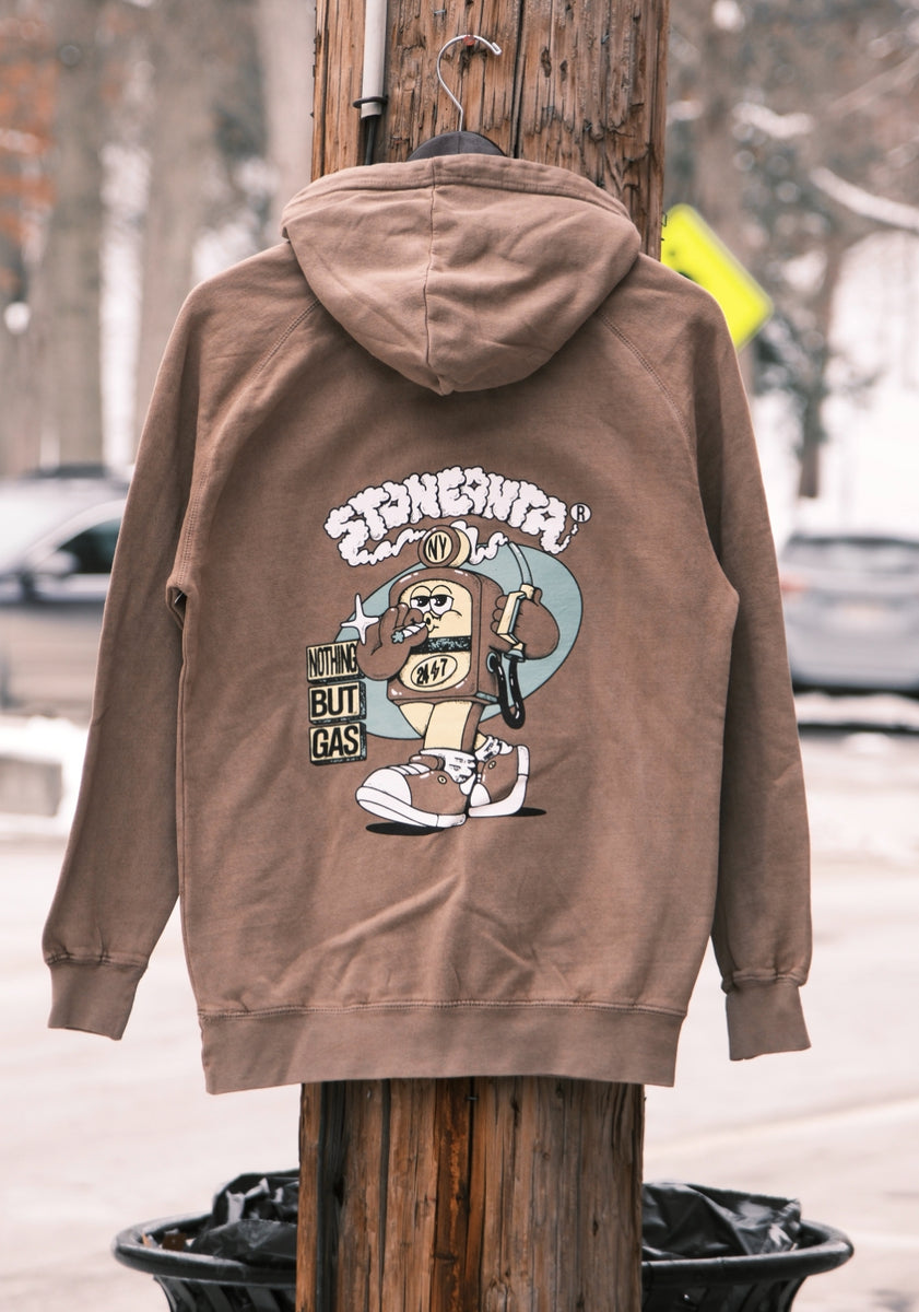 Heavyweight Vintage Washed Gas Hoodie Tan – Stoneonta Clothing